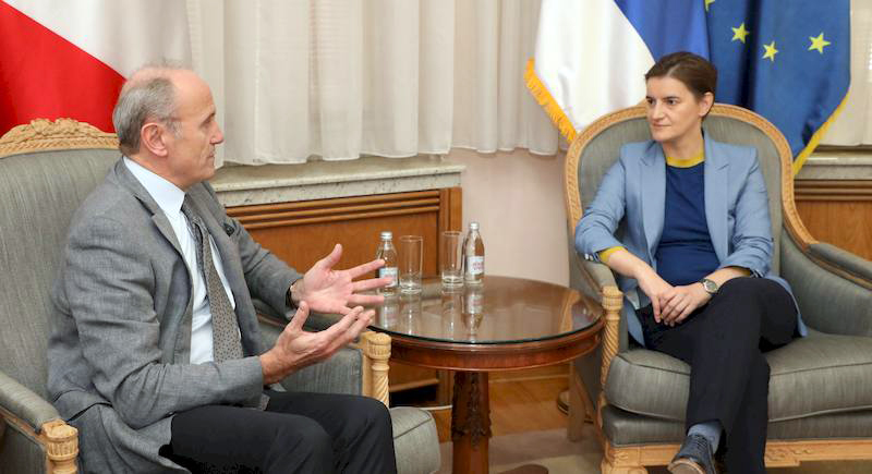 PM Ana Brnabic Meets Ambassador of France to Serbia Jean-Louis Falconi ...